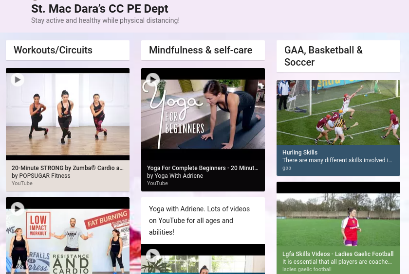 PE Challenges | St. Mac Dara's